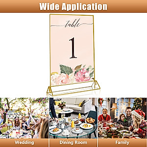 Oungy 6 PCS Acrylic Sign Holder 8.5x11 Gold Picture Frame Double Sided Flyer Holder Table Menu Holder Display Stand for Wedding Table Number Menu Holder