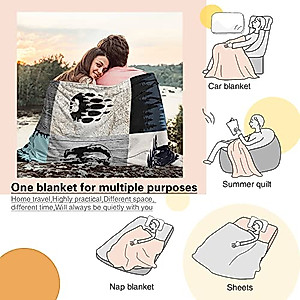 MTJJ Blanket Retro Bear Moose Deer Throw Blankets,Ultra Soft Fleece Blanket Cozy Bed Blankets Quilt Home Decor Blankets Sofa Blanket Gifts Blanket for Men Women Kids Christmas Birthday(60 in×50 in)