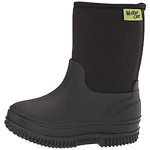 Western Chief Kids Freestyle Neoprene Rain Boot, Black, 2