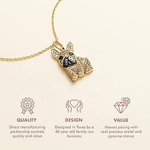 SCAMPER & CO French Bulldog Pendant Necklace for Women - Gemstone Cubic Zirconia