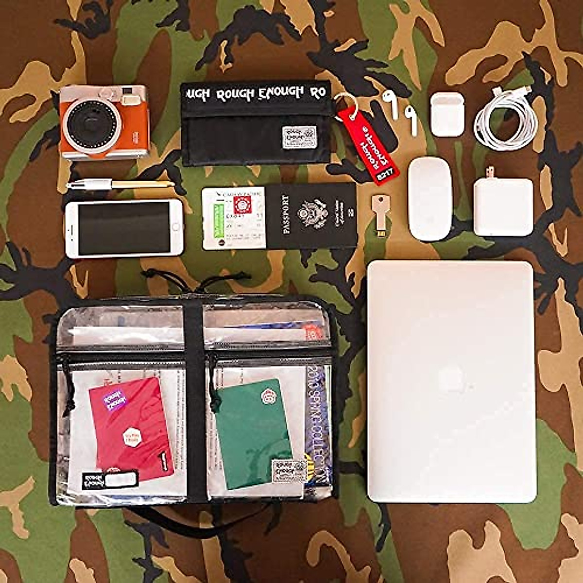 Rough Enough Clear Document Bag Plastic File Folder Pouch Organizer Art Portfolio Case Small for A4 Paper Notebook School Supplies for Teachers