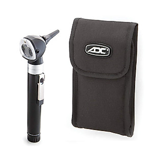 ADC Otoscope, Pocket Size, LED Lamp, 2.5V, Soft Case, Diagnostix 5111NLS, Black
