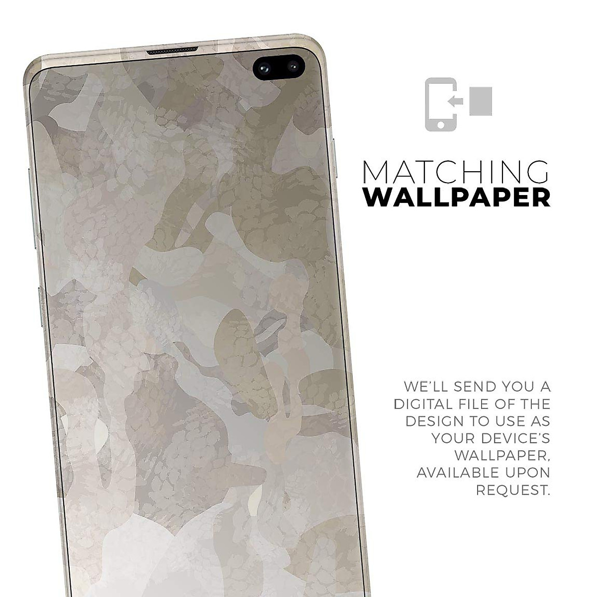 DesignSkinz Desert Camouflage V2 Protective Vinyl Decal Wrap Skin Cover Compatible with The Samsung Galaxy S20 (Screen Trim & Back Glass Skin)