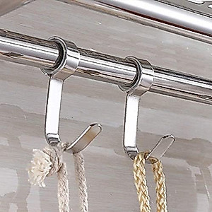 Generic Towel Rack Wall Mounted,Bathroom Wall Mounted Bath Shelf 304 Stainless Steel Storage Holders Multifunctional Rack Kitchen Holder with Hooks Hanging Washbasin Washroom Organiser