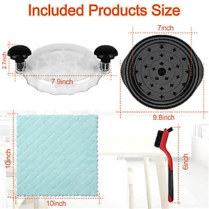 Chicken Shredder,Chicken Shredder Tool Twist Large Meat Shredder with Clear Cover and Non-Skid Base, Ergonomic Handle,Dishwasher Safe,Equipped with Pad Cloth and Brush (Black Chicken Shredder)