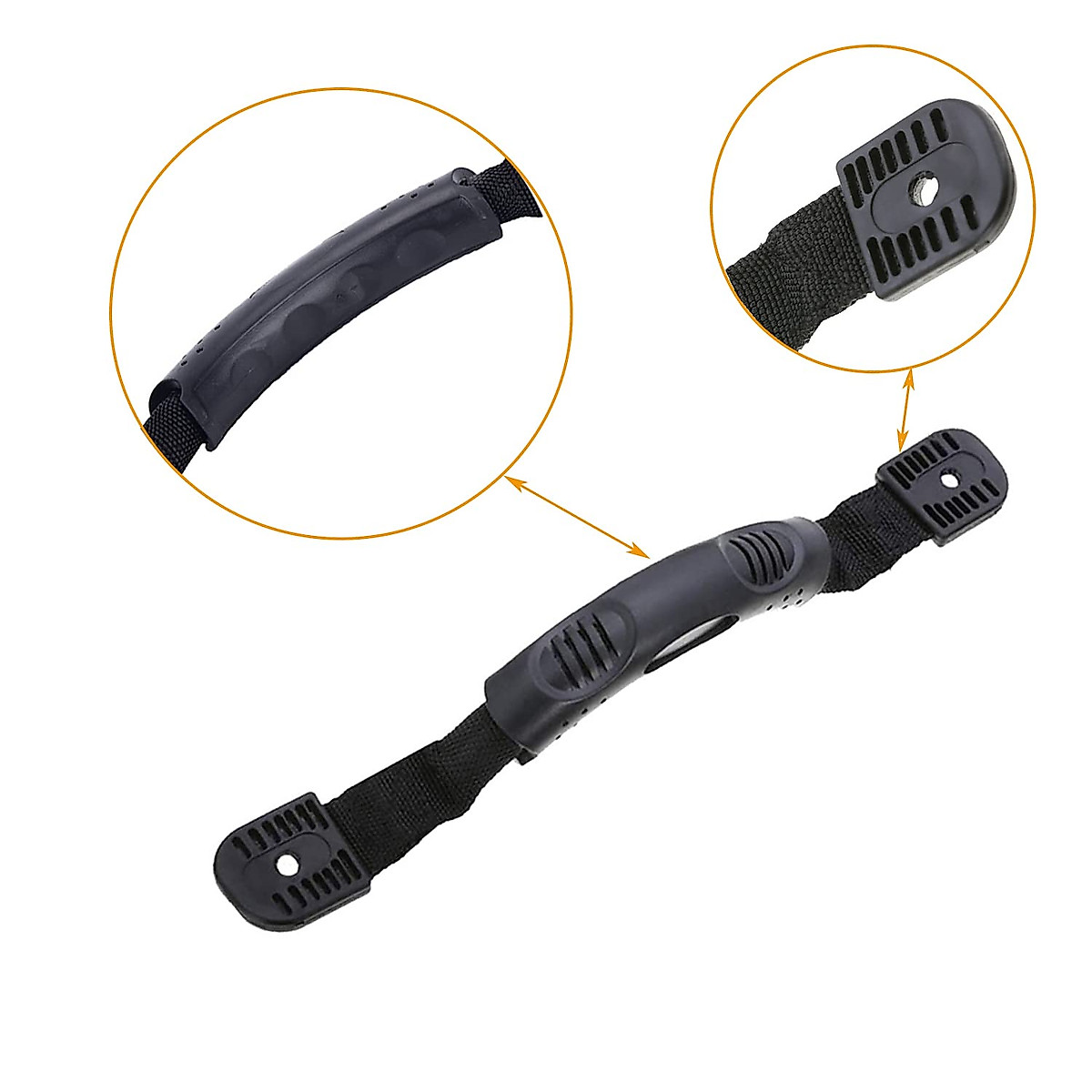 WILLWIN 2 Pcs Kayaks Canoe Side Mount Handles Replacement with Bungee Cord Paddle Holder Accessories + 2 Pcs J Hook with Hardware Kit for Luggage Handle, Cooler Handle, Incubator Handle