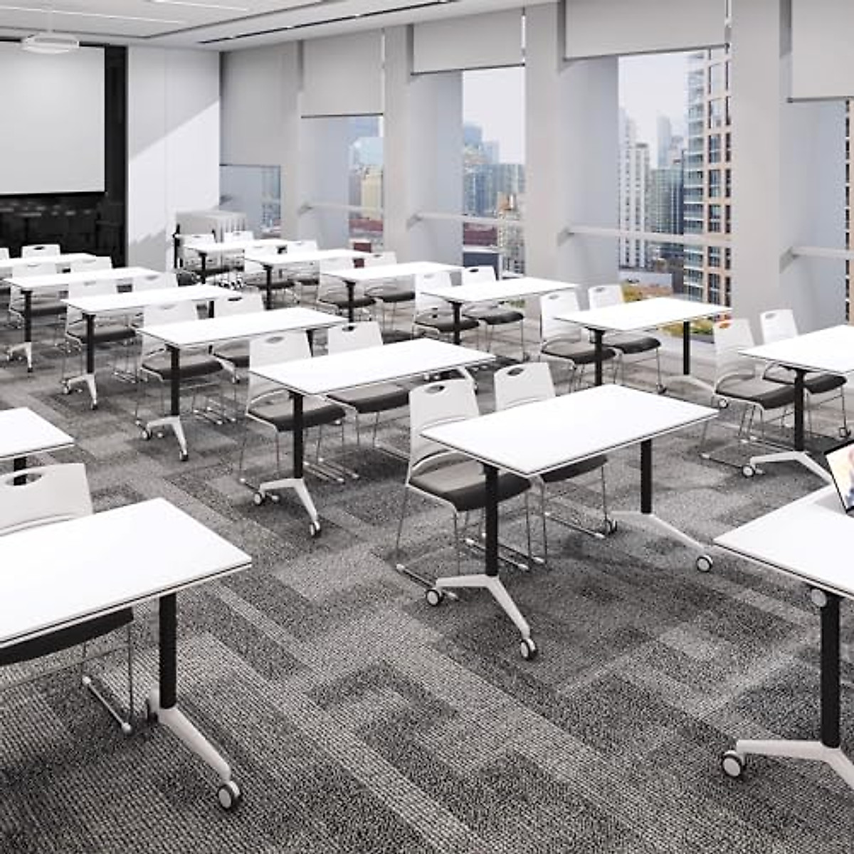 DRemdo 4/8 Person Conference Tables Meeting Tables Seminar Tables Compact Space Maximum ，Office Reception Square Table- Coffee Table Space-Saving Conference Table Dining Table for Business Meetings Ro