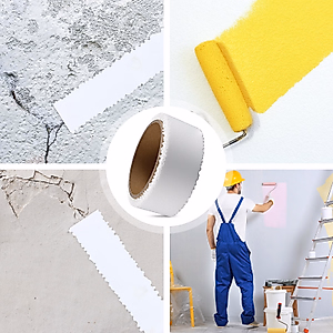 Saypacck 2'' x 50' Self Adhesive Stress Crack Tape Drywall Joint Tape Patch Wall Patch and Seam Patch Heavy Duty Smooth Roll for Concrete Patch and Repair, White