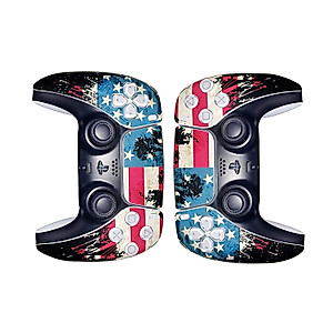 YK MALL PS5 Console PS5 Stickers Vinyl America Flag Skin Pattern Decals Skin Sticker for PS5 Playstation 5 Console and 2 Controller (Playstation 5 Not The Digital Edition)