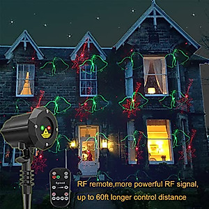 Poeland 12 Patterns Garden Lights Moving Laser Christmas Projector for Home and Garden