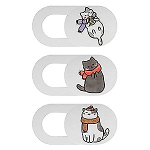 SOLUSTRE Laptop Stickers 3pcs Webcam Cover Slide Camera Cover Cat Pattern Privacy Cover for Laptop Tablet Smartphone Notebook Webcam Computer Camera Phone Cover Style 1 Laptop Camera Cover Slide