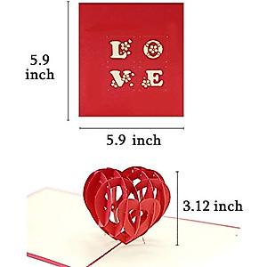 Handmade 3D Valentines Day Pop Up Card With Envelopes, Wedding Card, Thanksgiving Cards,Greeting Cards, Birthday Card, Mothers Day Cards from Daughter,Anniversary Card Gifts For Her/Him