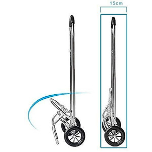 Shopping Trolley on Wheels Multi Function Shopping Cart Trolley Wheel Lightweight Aluminum Folding Luggage Cart Push-Pull Car Storage Hand Trucks,Blue ,