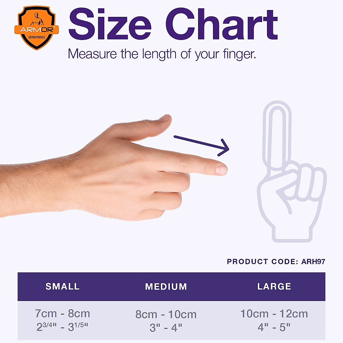 Armor Aluminum Baseball Finger Straightening Splint with Foam Lining to Immobilize Jammed Fingers, Mallet Injuries, or Knuckle Fractures