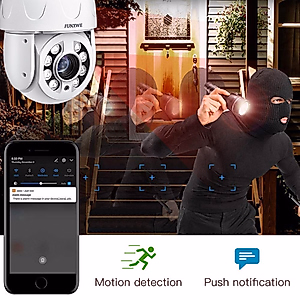 Funxwe 5MP 30X Optical Zoom WiFi Security PTZ Camera ​Wireless Wired CCTV Surveillance with Onvif Two Way Audio, Motion Detection Auto Tracking, Color Night Vision 330ft