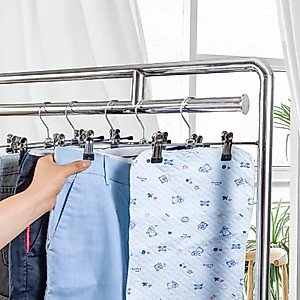 Pants Hangers with Clips 40 Pack Skirt Hanger Space Saving Metal Clip Hanger for Jeans Skirt Slack Hangers (40 PCS)