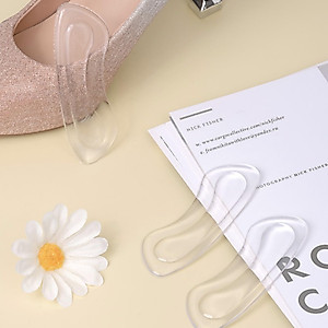 EACOZY Heel Grips, Clear Shoe Heel Inserts, Heel Cushion Pads for Women Men Loose Shoes, 5 Pairs