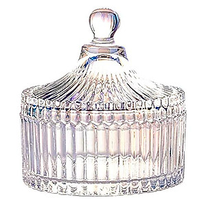 CHOOLD Luxury Colorful Tent Shaped Crystal Candy Jar with Lid,Clear Glass Apothecary Jar Wedding Candy Buffet Jar Food Jar. 24oz