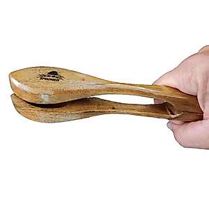 Wooden Musical Spoons - Hand Percussion - Appalachian Folk Instrument (Brown)