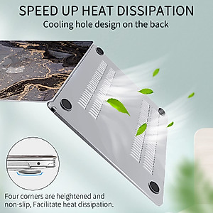 Watbro Compatible with MacBook Air 13 Inch Laptop Case 2020 2019 2018 Release A2337 M1/A2179/A1932,Colorful Marble Case with Keyboard Cover Skin for MacBook Air 2020 with Touch ID