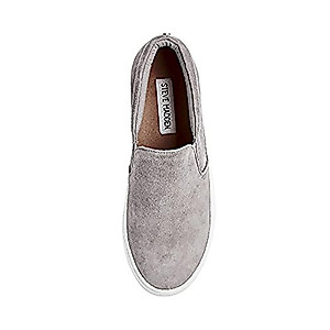 Steve Madden Women's Gills Sneaker, Grey Suede, 7.5 Wide