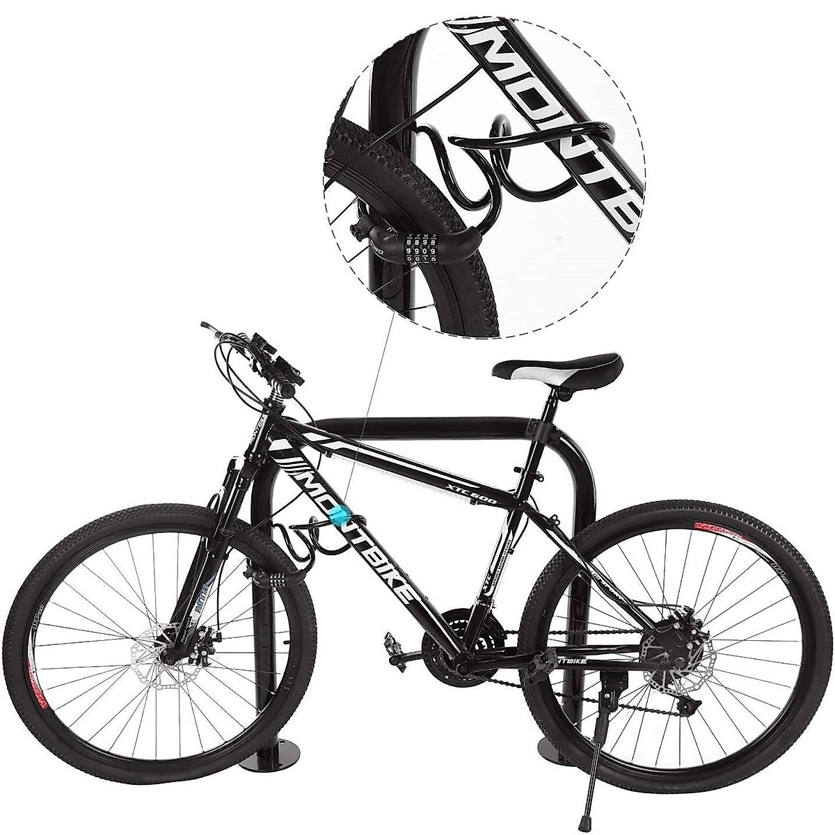 Titanker Bike Lock, Bicycle Lock 4 Feet Cable Lock 1/2 Inch Resettable Bike Lock Combination with Mounting Bracket, Bike Accessories for Bicycle, Electric Scooter, Motorcycle, Black