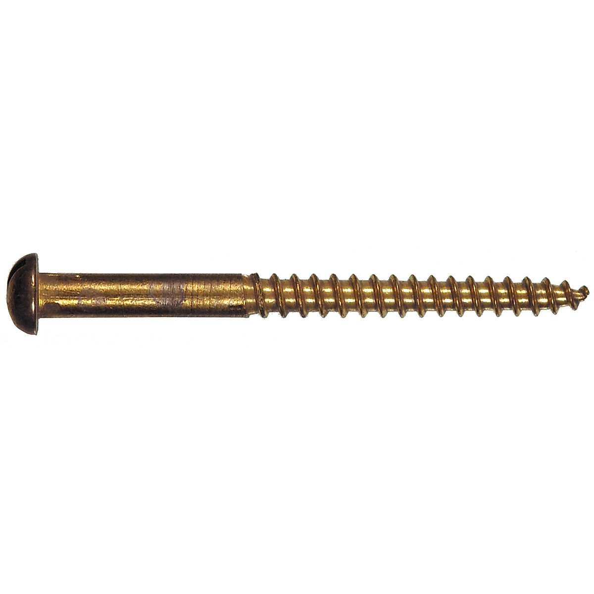 The Hillman Group 1838 6 x 3/4 Brass Round Head Slotted Wood Screw 40-Pack