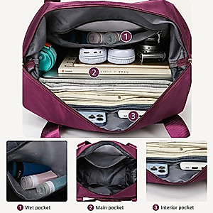 TOOSEA Large Capacity Expandable Travel Duffle Bag Dry Wet Separation for Women Carry On, Weekender Overnight Gym Tote Bag with Luggage Sleeve, Personal Item Bag