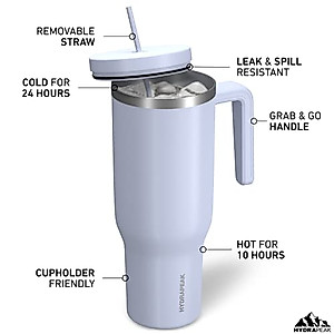 Hydrapeak Voyager 40 oz Tumbler With Handle and Straw Lid, Tumbler, 40 Oz Tumbler Handle, Tumbler Lid Straw, Tumblers, 40oz Tumbler With Handle (Iceberg)