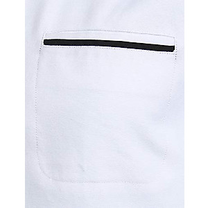 ZEROYAA Mens Hipster Mandarin Collar Slim Fit Long Sleeve Casual Button Down Oxford Dress Shirt with Pocket Z113 White Small