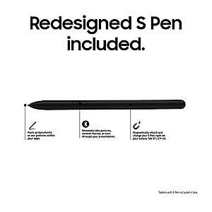 SAMSUNG Galaxy Tab S7+ Plus 12.4” 128GB Android Tablet w/ S Pen Included, Edge-to-Edge Display, Expandable Storage, Fast Charging USB-C Port, ‎SM-T970NZKAXAR, Mystic Black