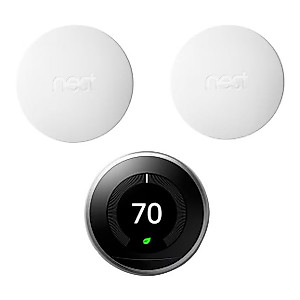Google Nest 3rd Gen BH1252 Learning Wi-Fi Programmable Thermostat in Stainless Steel with 2 Sensors
