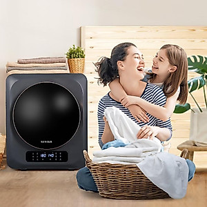 Portable Dryer for Clothes, 8.8 lbs Capacity Front Load Compact Laundry Dryer with LCD Display and Stainless Steel Drum, 850W Electric Dryer Machine for Apartment, Home, Dorm, RV, Grey