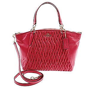 COACH Small Kelsey Satchel in Gathered Twist Leather in Dahlia F37081 IMDUL