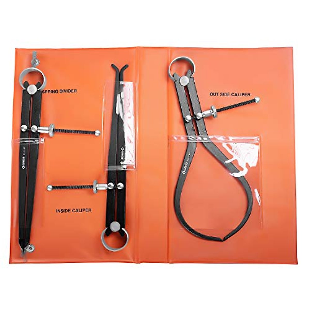 Groz 01493 8" Caliper Set, 2 piece, Inside and Outside with Spring Divider