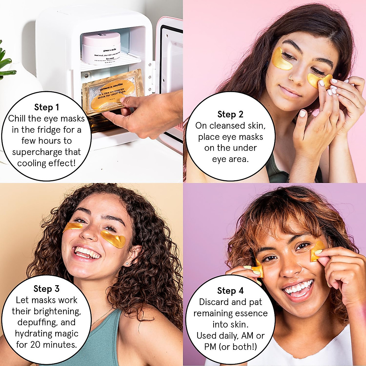 Under Eye Mask - Reduce Dark Circles, Puffy Eyes, Undereye Bags, Wrinkles - Gel Under Eye Patches, Vegan Cruelty-Free Self Care by grace and stella (24 Pairs, Blue)