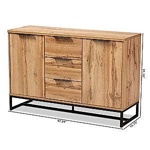Baxton Studio Sideboard, Oak/Black