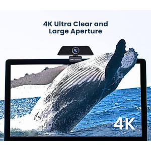 Enther & MAXHUB 4K Stream Webcam with Microphone,Autoframing,Ultra 4K HD Video Calling,Noise-Canceling mic,HD Auto Light Correction,Wide Field of View,Works with Microsoft Teams,Zoom,Google Voice