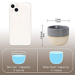 ZEBERBO Ceramic Espresso Cups Set of 4, 5oz Espresso Coffee Mugs, Special Glazed Demitasse Cups Expresso Coffee Cup for Espresso Machine