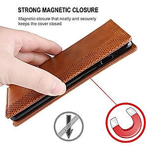 HualuBro Oppo Reno 2 Case, Oppo Reno2 Case, Retro PU Leather Full Body Shockproof Wallet Flip Case Cover with Card Slot Holder and Magnetic Closure for Oppo Reno2 / Reno 2 Phone Case (Brown)