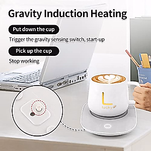 Coffee Warmer for Desk with Automatic Sensor Switch, Candle Warmer Portable, Mug Warmer for Desk 122°F-131°F for Heating Coffee, Milk, Tea, Candles, Office Desk Accessories Gift（No Cup）
