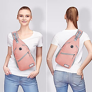 ZOMAKE Sling Bag for Women Men:Small Crossbody Sling Backpack - Mini Water Resistant Shoulder Bag Anti Thief Chest Bag Daypack for Travel Hiking Outdoor Sports,Pink(new)