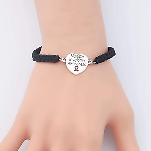 CHOORO Multiple Myeloma Awareness Red Ribbon Adjustable Bracelet Multiple Myeloma Cancer Warrior Support Gift (Multiple Myeloma BR)