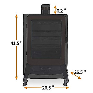 i COVER 73550 Pellet Smoker Cover for Pit Boss Grills 77550 5.5 and 5 Series PBV5P1, pro Series 4 Vertical Pellet Smokers PBV4PS1 600D Waterproof Heavy-Duty Canvas Vertical Smoker Cover