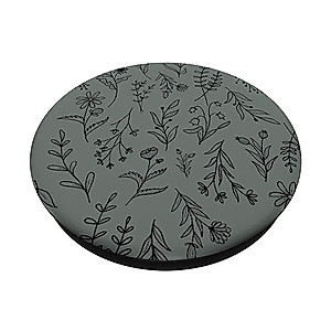 Dusty Sage Green Wildflower Floral Flower Pattern PopSockets Standard PopGrip
