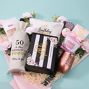 50th Birthday Gifts for Women, 50 and Fabulous Gifts For Women Turning 50, Funny 50 Years Old Birthday Gift Ideas For Mom Sister Best Friends Wife Coworker Aunt, Cool Bday Gifts for 50 Year Old Woman