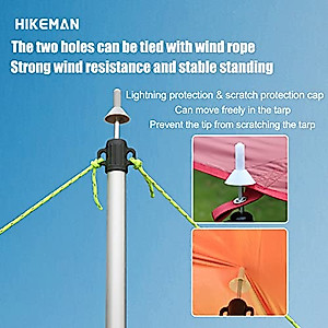 HIKEMAN Set of 2 Tarp Poles Adjustable Aluminum Telescoping Tarp Poles, Lightweight Canopy Poles Portable Tent Poles for Outdoor Camping Backpacking Awning