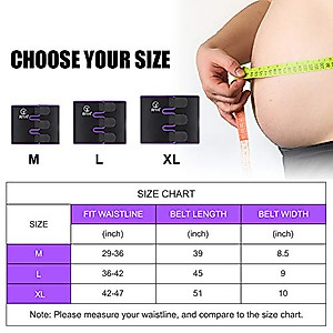 RIYA Waist Trimmer Sweat Waist Trainer Women Waist Sweat Belt Band Belly Stomach Wrap Purple