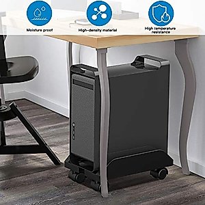 CPU Holder Stand, Mobile Computer Tower Stand with Wheels, Computer Mainframe Bracket, Adjustable PC Holder Cart
