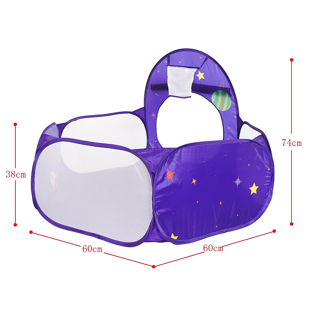 Homfu 3 in 1 Pop up Kids Play Tent with Tunnel Ocean Ball Pit Pool with Basket Hoop for Toddler Boys Girls to Play and Craw Indoor&Outdoor As Birthday Gift